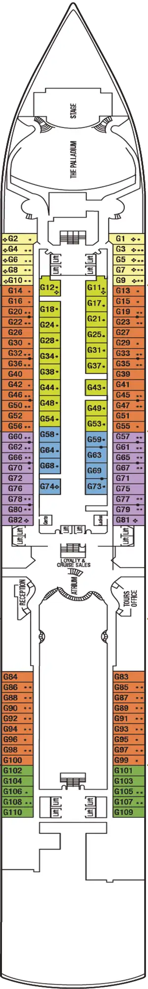 Deck Plan for P&O Arcadia | Iglu Cruise